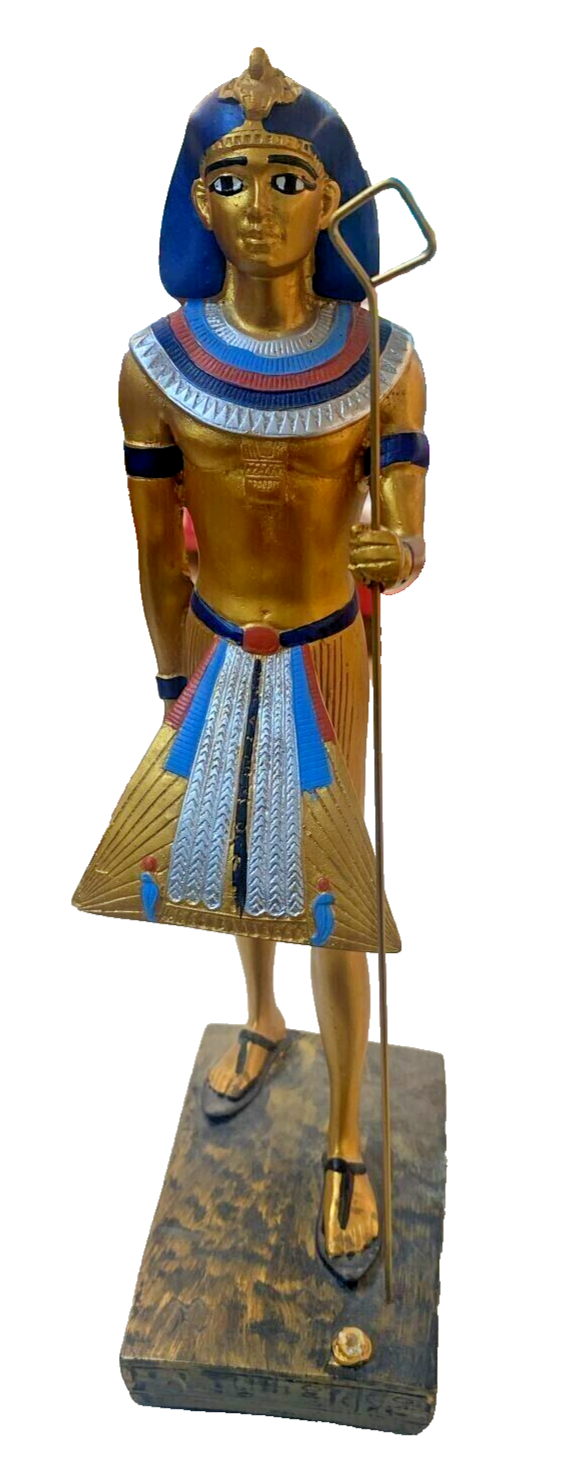 Antique EGYPTIAN GUARDIAN STATUE OF TUTANKHAMEN IN GOLD & Gold Heavy ...