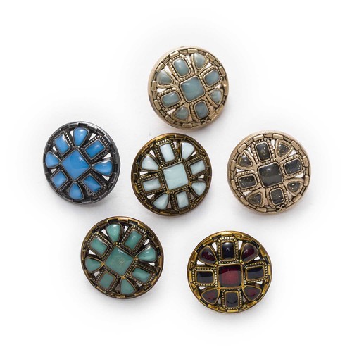5pcs Retro Enamel Metal buttons Sewing Scrapbook Crafts Handwork ...