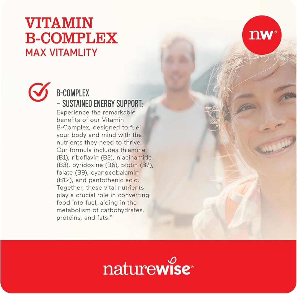 NatureWise Vitamin B Complex for Women and Men - with 60 Count (Pack of ...