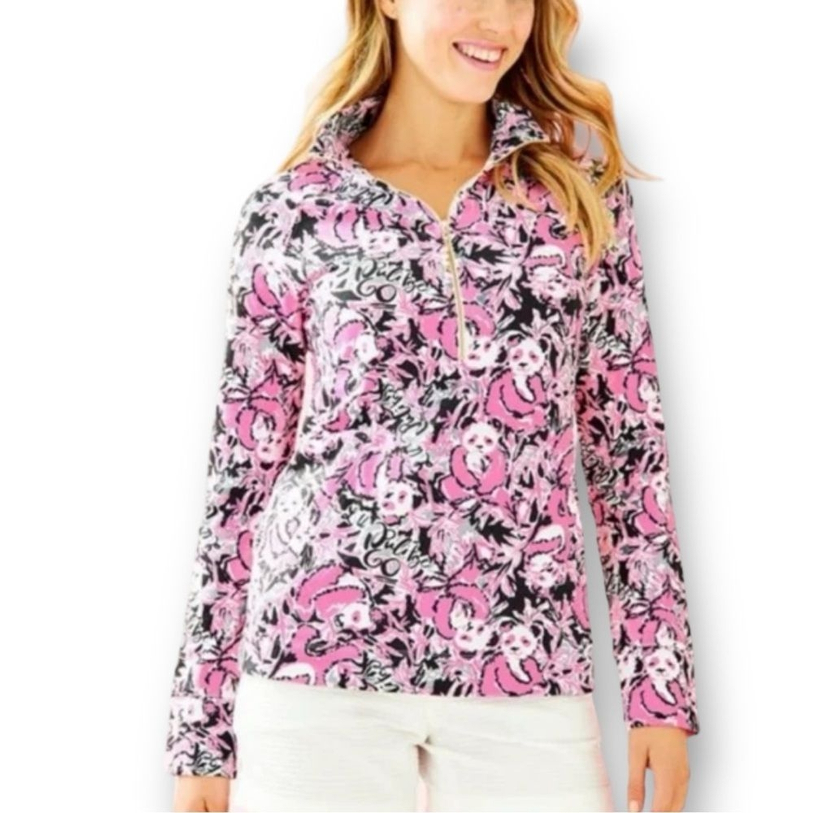 Lilly Pulitzer Popover Half Zip Hanging with My Boo P… - Gem