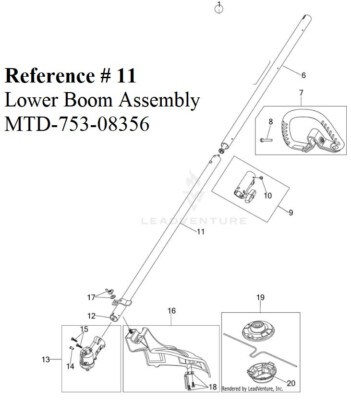 MTD / Craftsman / Troy-Bilt / Murray Boom Assembly Lwr #MTD-753-08356 ...