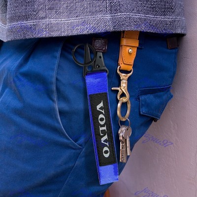 For VOLVO BRAND NEW Universal Keychain Metal key Ring Hook Strap ...
