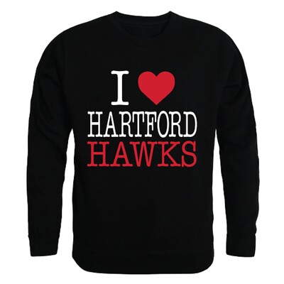 University Of Hartford Hawks UH I Love Crewneck Sweatshirt Sweater | eBay