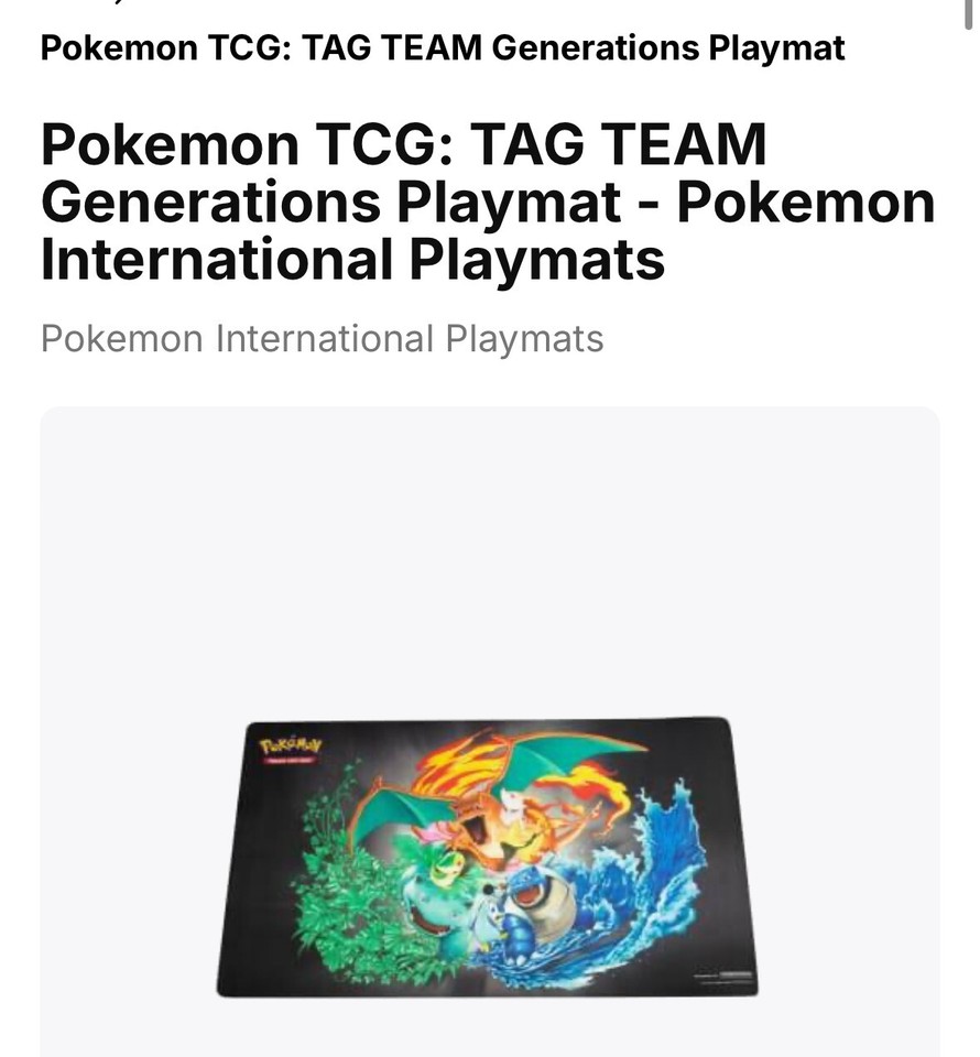 Pokémon Tag Team Generations Premium Collection Play Mat | eBay