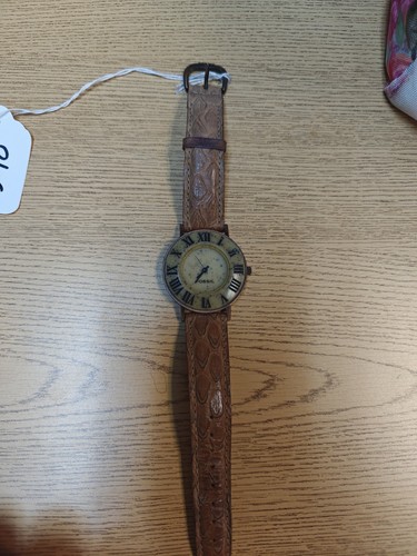 Vintage Fossil 38mm Quartz Watch BW-6705 RARE Stone on Copper Roman ...