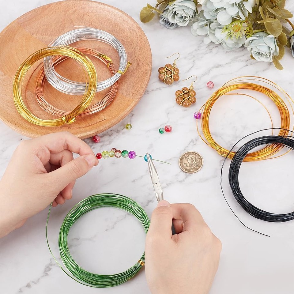 196Ft 6 Colors Flat Aluminum Wire, 0.5x1mm Colored Wire for DIY ...