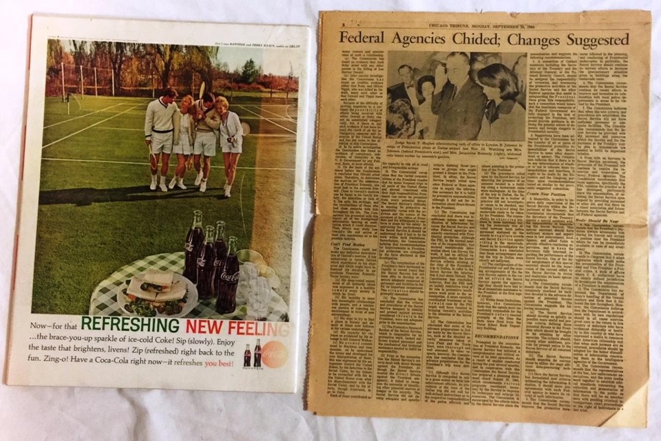 LIFE MAGAZINE JUNE 13, 1962 JFK COVER & SEP 28, 1964 TRIBUNE WARREN ...