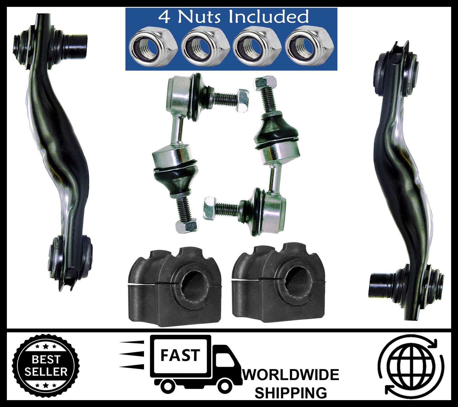 Jaguar X-Type Rear Suspension Control Arms + AntiRoll Bar Bushes + Drop ...