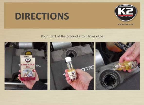 2 x K2 OIL STOP LEAK Concentrated Oil Additive Sealant Car Engine Oil ...