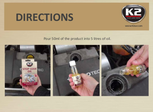 K2 OIL STOP LEAK Concentrated Oil Additive Sealant Car Engine Oil Leak ...