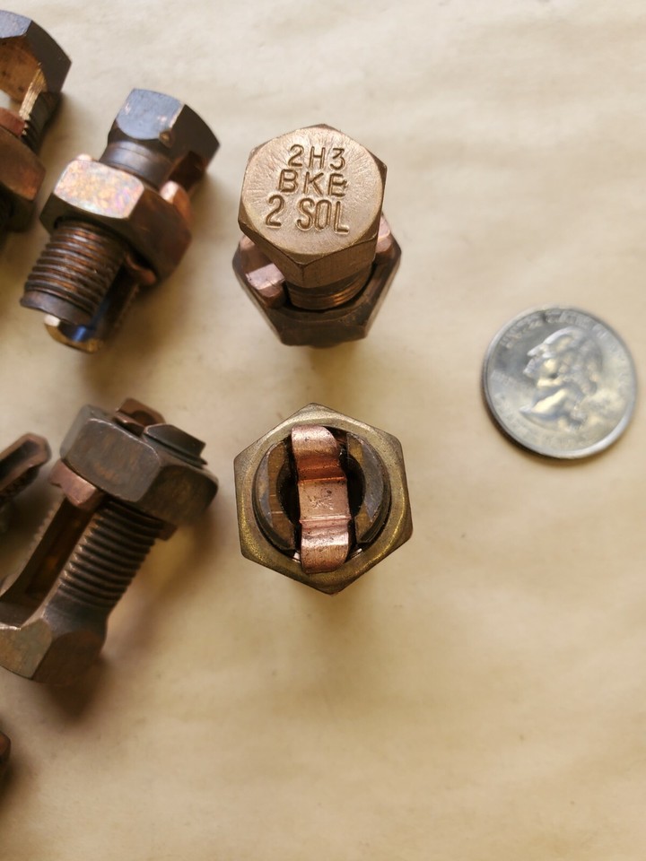 ILSCO 2H3 BKB 2 SOL Split Bolt Copper Lot of 9 | eBay