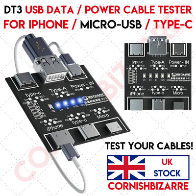 DT3 USB CABLE TESTER BOARD FOR iOS / MICRO-USB / TYPE-C TEST YOUR DATA ...