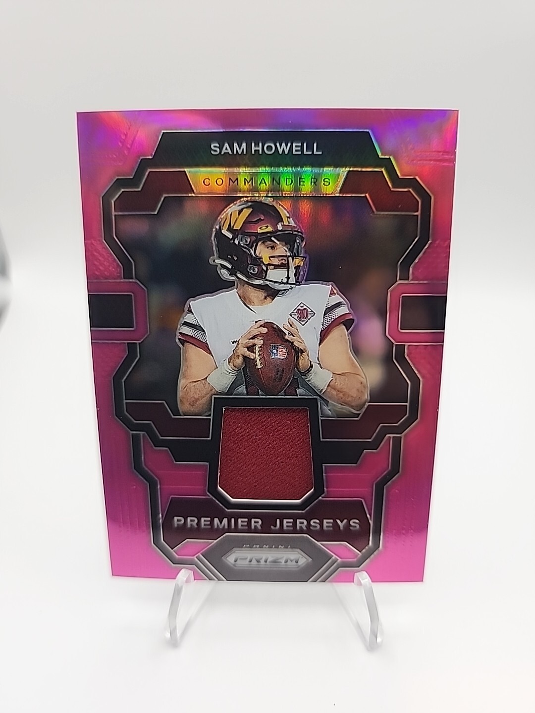 2023 Prizm Sam Howell #PJ-SH PINK Premier Jersey Patch SP Commanders | eBay
