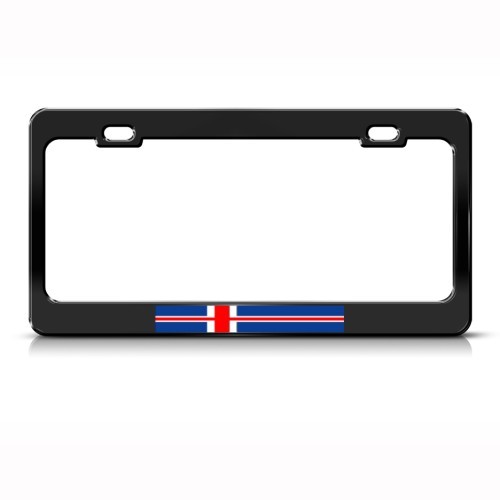 ICELAND FLAG ICELANDIC COUNTRY Metal License Plate Frame Tag Holder Two ...