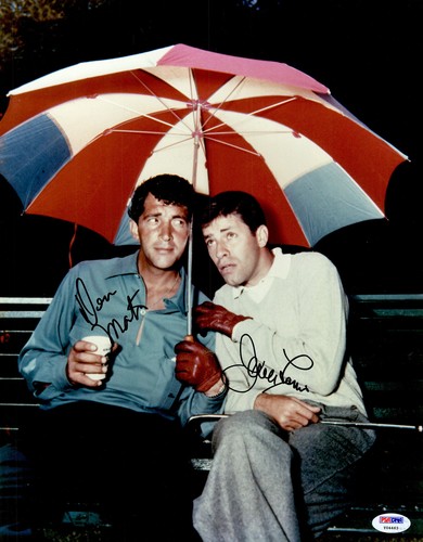 Dean Martin and Jerry Lewis Dual Signed 11x14 Photo Auto Umbrella PSA ...