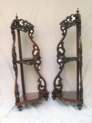 RARE PAIR OF ANTIQUE ROCOCO CORNER ETAGERES | eBay