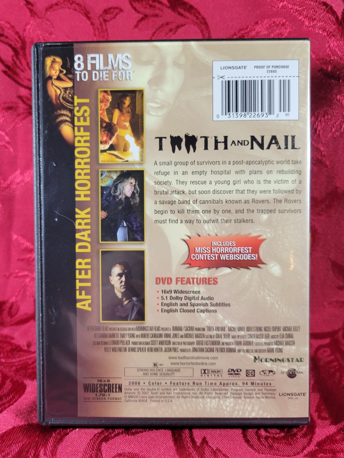 TOOTH AND NAIL (2007) Michael Madsen, Vinnie Jones, Rachel Miner | eBay