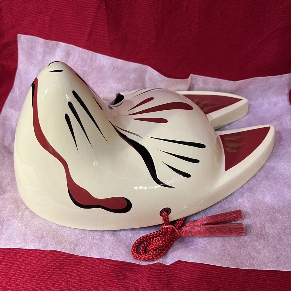 Komendo Full Face Fox Mask SUZUNE Kitsune Handmade Painted Japan Party ...