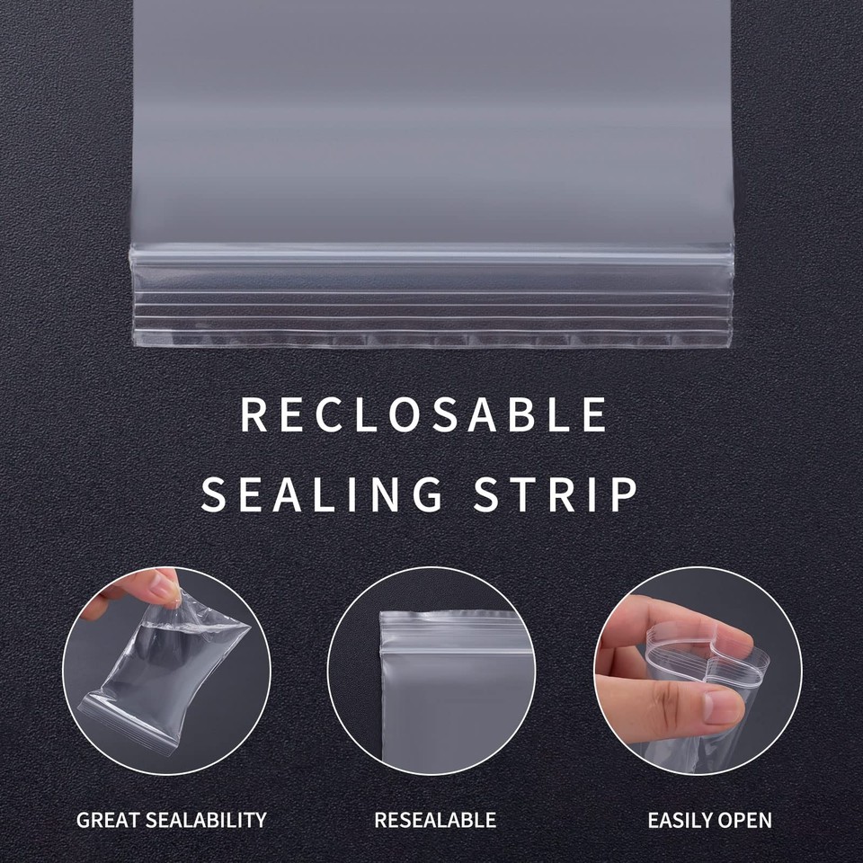 400PCS Small Plastic Bags 4 Assorted Sizes Small Baggies Clear Jewelry ...