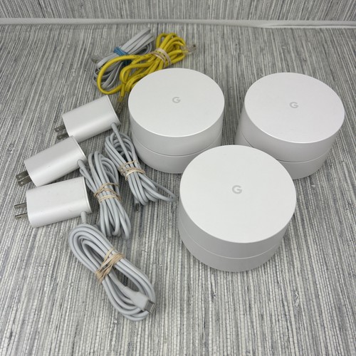 Lot of 3 - Google WIFI Mesh Wireless Router Nest Extender Model AC-1304 ...