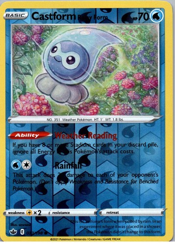 Castform Rainy Form - Common - SWSH06: Chilling Reign - 033/198 - NM ...