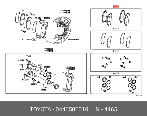 Genuine OE brake pad, 044650E010 for TOYOTA 04465-0E010 | eBay.de