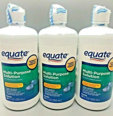 Equate Multi-Purpose Contact Lenses Solution 3 Pack x 12 fl. oz Exp 5/ ...