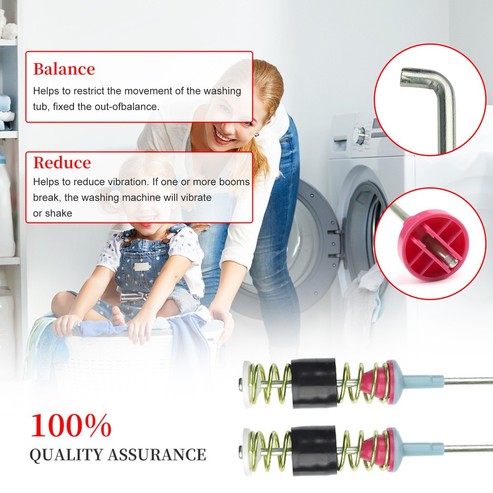 4 Pack DC97-05280W Upgraded Washer Suspension Rods Assembly for Samsung ...