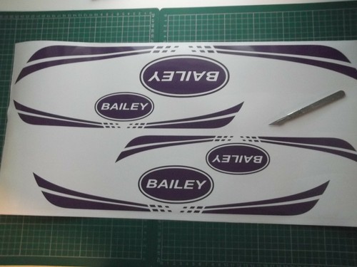BAILEY CARAVAN Set Sticker Decal x 4. 3 Sizes. Choice of 19 colours ...