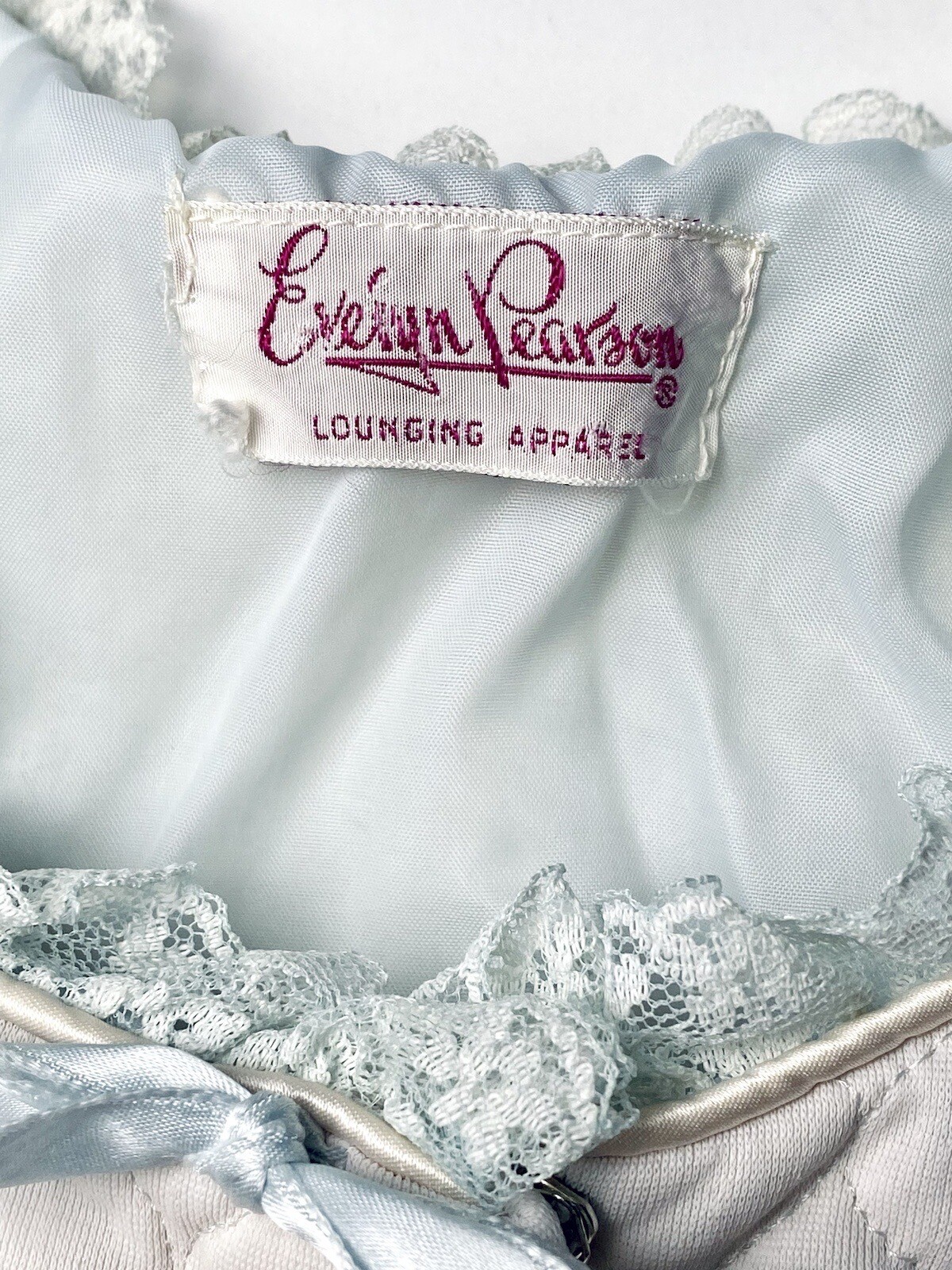 Vintage Boudoir Jacket Bed Coat 1960s Quilted Blue Pinup Swing Lace ...