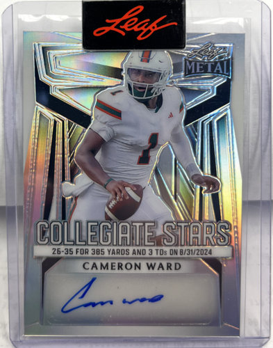 Cameron Cam Ward 2024 Leaf Metal Collegiate Stars Autograph Auto #'d 10 ...