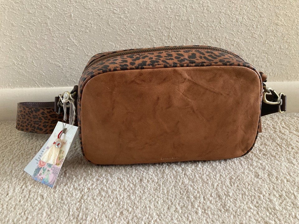 JOHNNY WAS Biya JWLA 3J Workshop Uriah Leopard Embroidered Leather ...