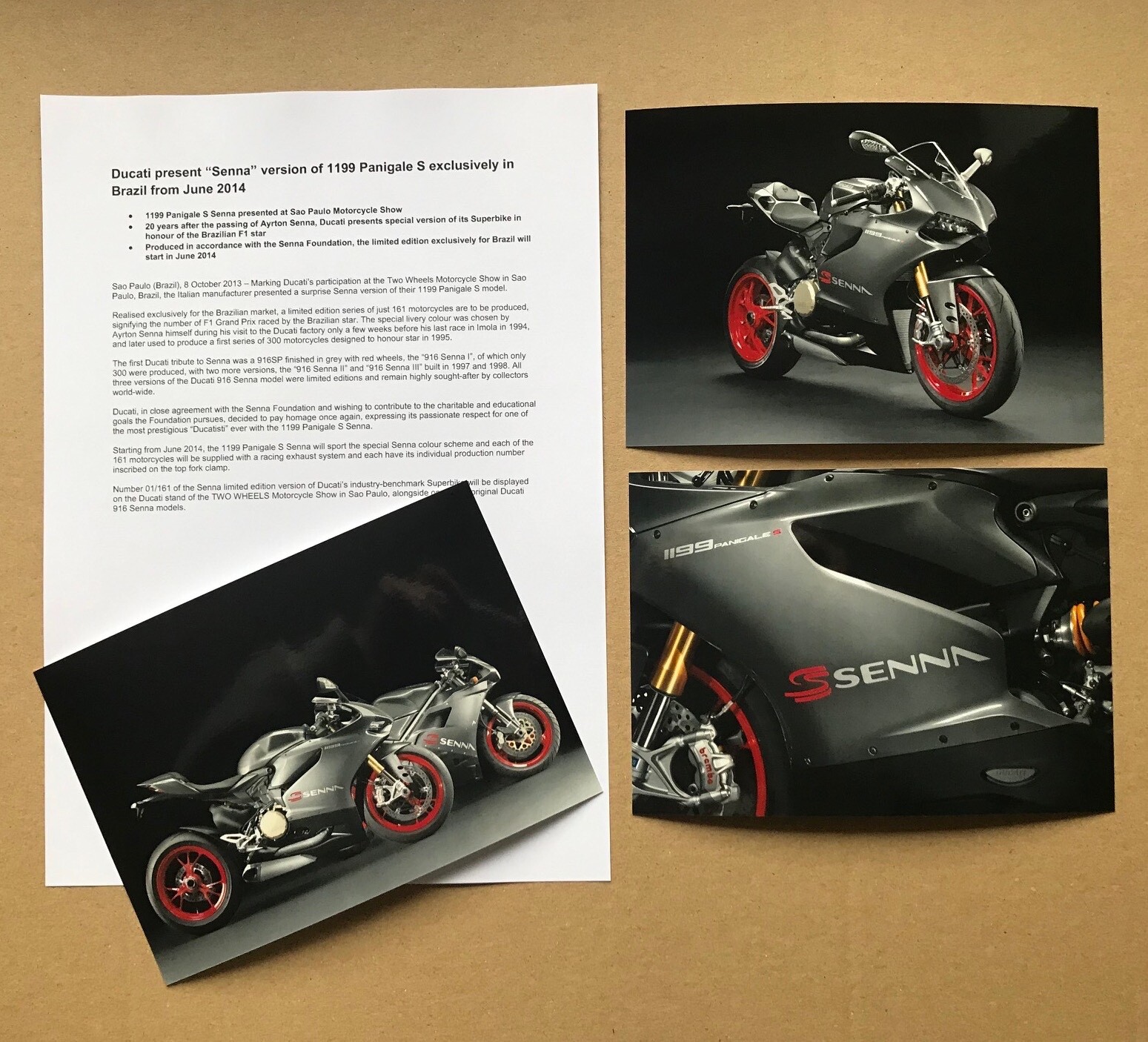 2014 Ducati 1199 Panigale S 'Senna' Motorcycle Press Photographs ...