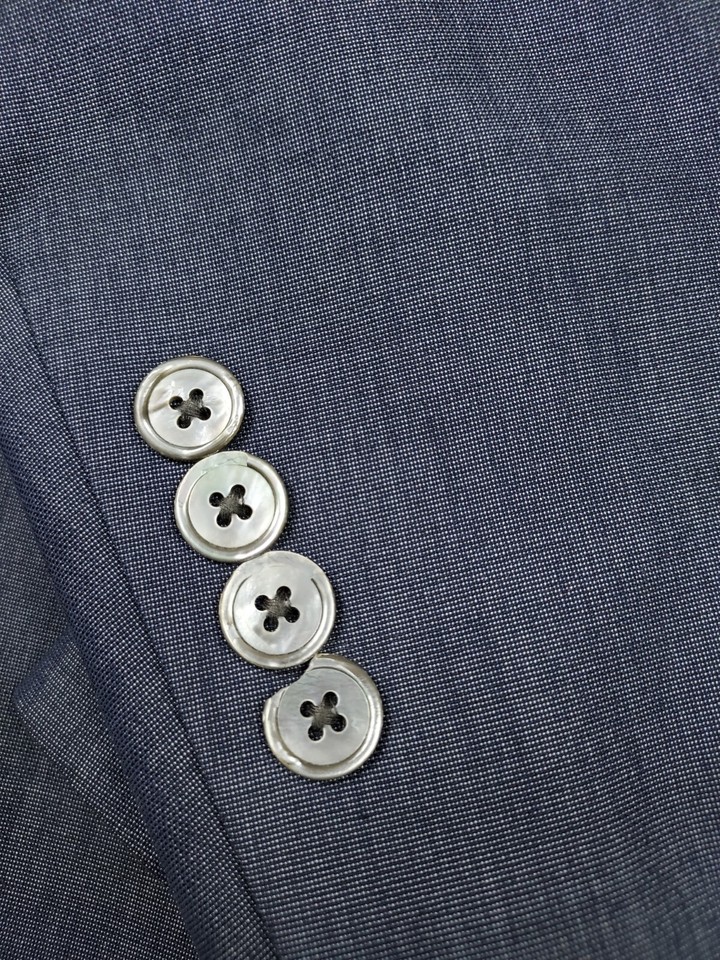 Brooks Brothers Milano Blue Cotton Silk Blend MOP Button 2pc Dual Vent ...