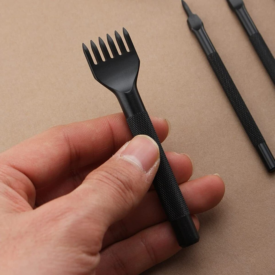 Leather Hole Punches Craft Tool 1/2/4/6 Prong DIY Diamond Lacing ...