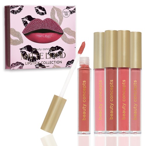 Beauty Concepts 5-Piece Matte Liquid Lipstick Set - Vivid Reds and ...