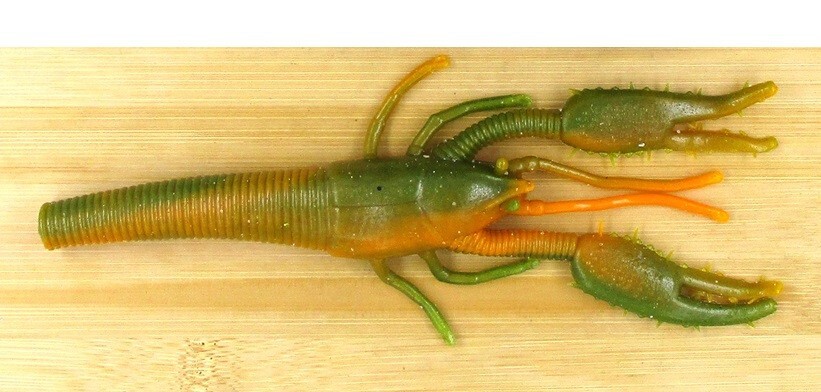 (14) WAVE WORMS 7" TIKI-LOBSTER BULK HUGE CRAWFISH LURE LIME SHERBERT ...