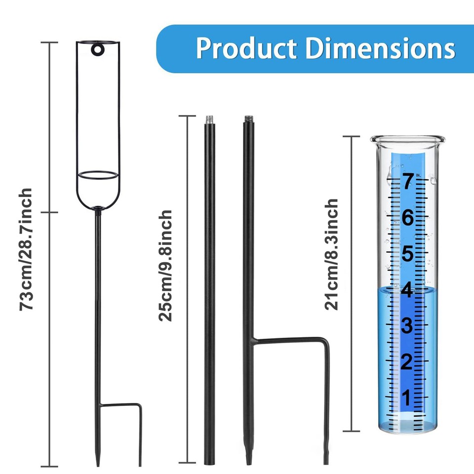 Rain Measuring Meter Easy-to-read Measure Rain Water Measuring Tool ...