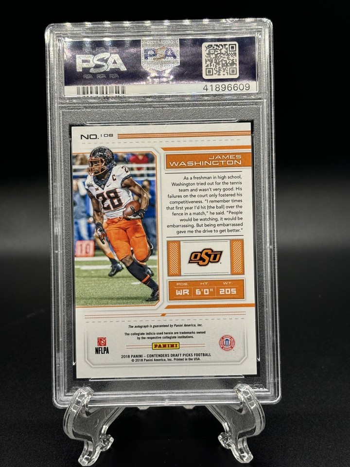2018 Contenders DP Bowl Ticket /25 James Washington #108 Rookie Auto RC ...