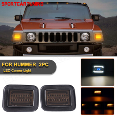 For 03-09 Hummer H2 Base LH & RH Smoke Lens LED Turn Signal Lights ...