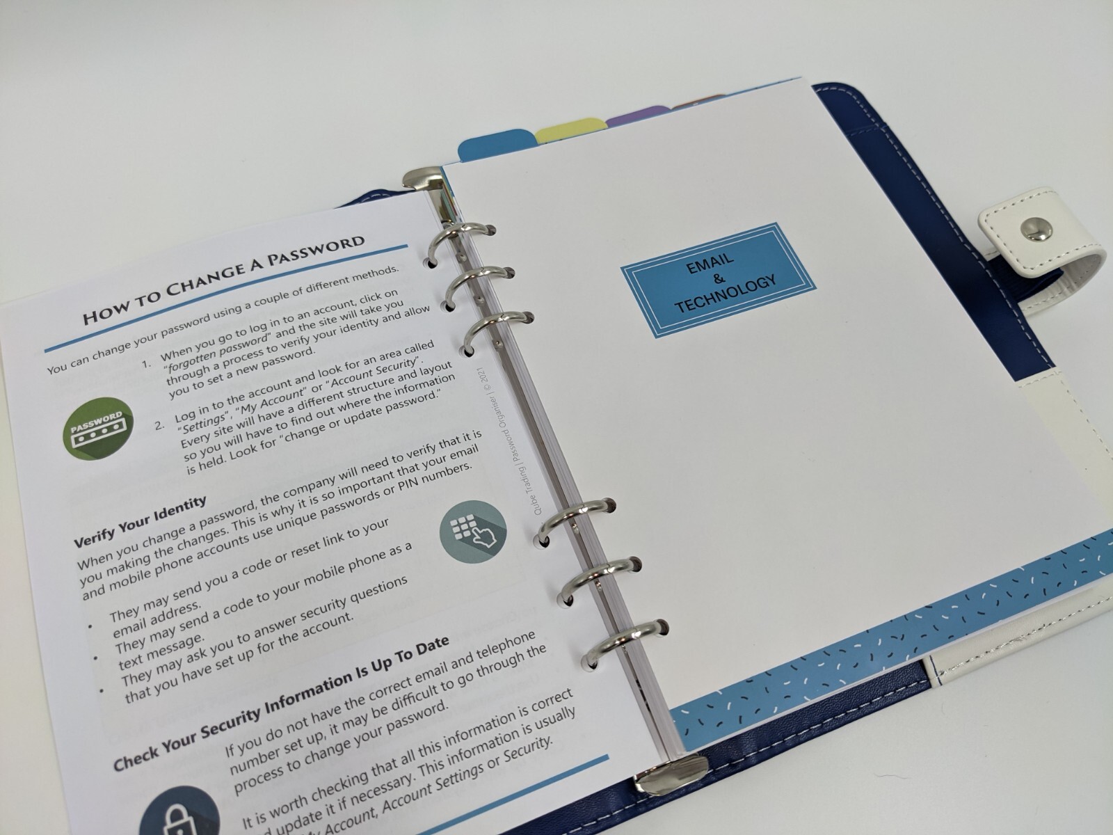 A5 Password Organiser Inserts / Refills: Filofax A5 Compatible | eBay UK