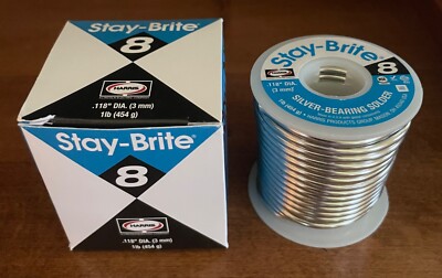 Harris stay-brite #8 silver-bearing lead free solder(.118" DIA) (1lbs ...