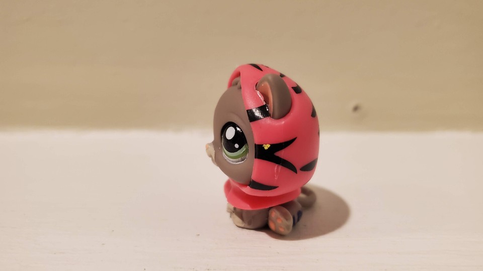 Authentic LPS Littlest Pet Shop Grey Kitten #1607 Tiger Cat #1608 ...