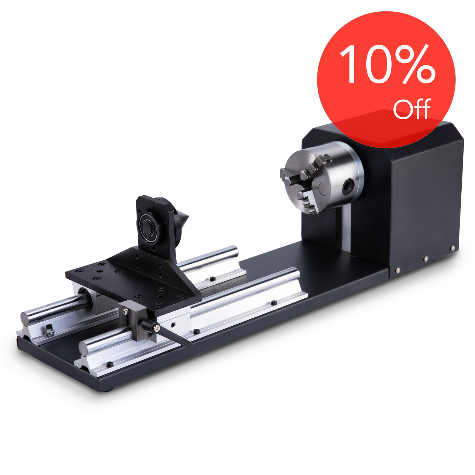 OMTech Rotary Axis Attachment with 3-Jaw Chuck for 50W and up CO2 Laser ...