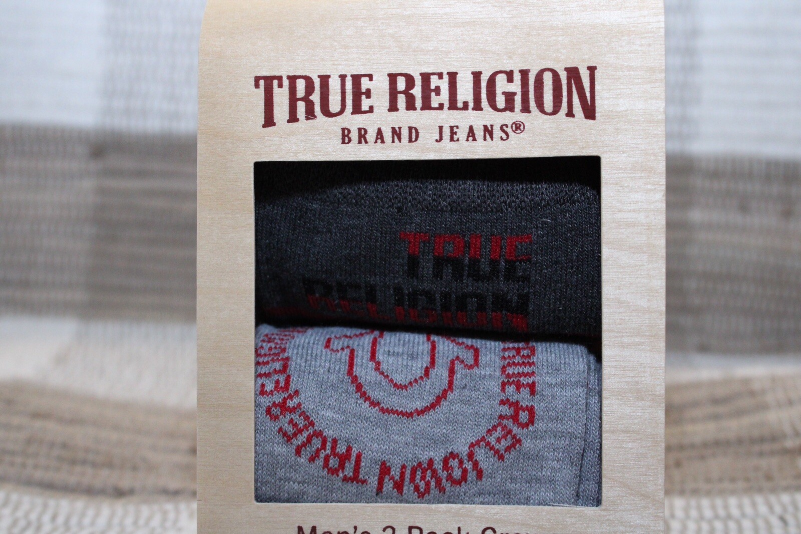 True Religion Jeans 2 PACK Crews Logo SOCKS w/Gift Box Limited edition ...
