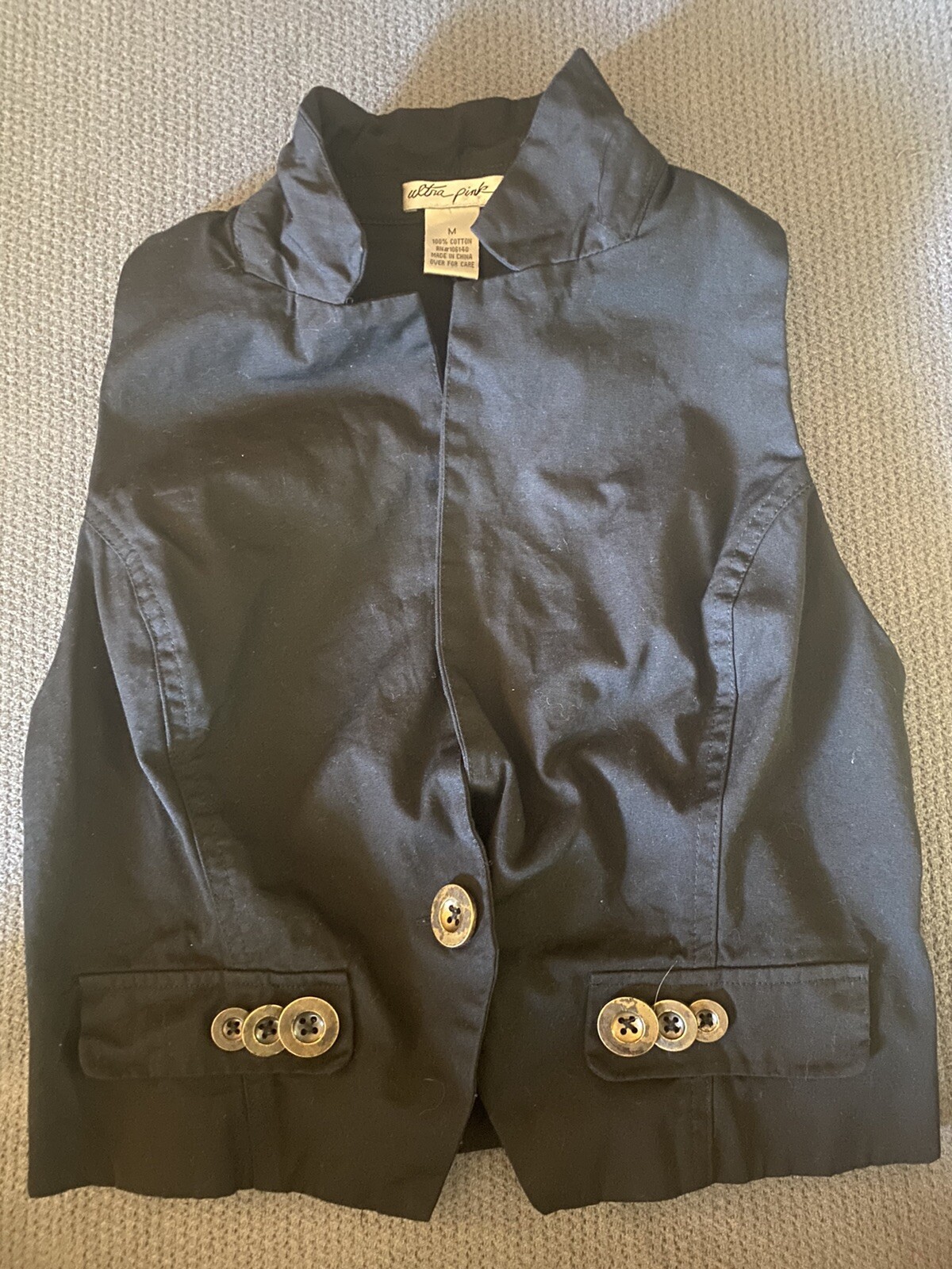 Ultra Pink Clothing Brand Black Cotton Vest Women’s Medium | eBay