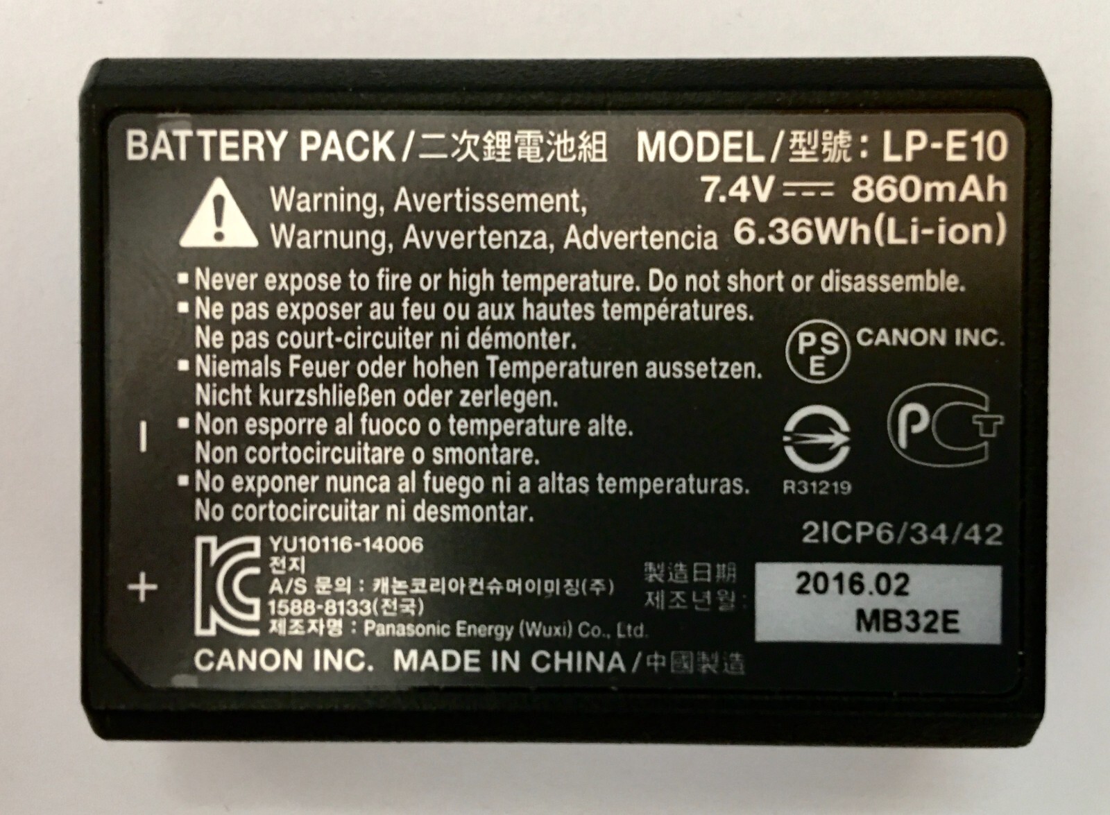 Genuine Original Canon LP-E10 Battery for EOS1100D 1200D 1300D Rebel T3 ...