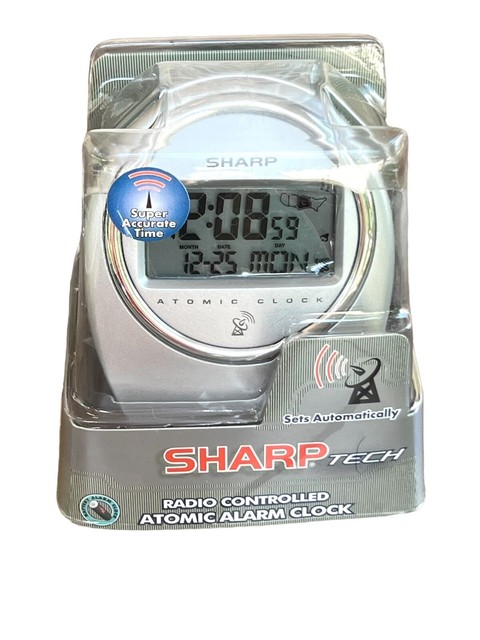 Sharp Silver Atomic Clock SPC364 Nightstand Travel for sale online | eBay