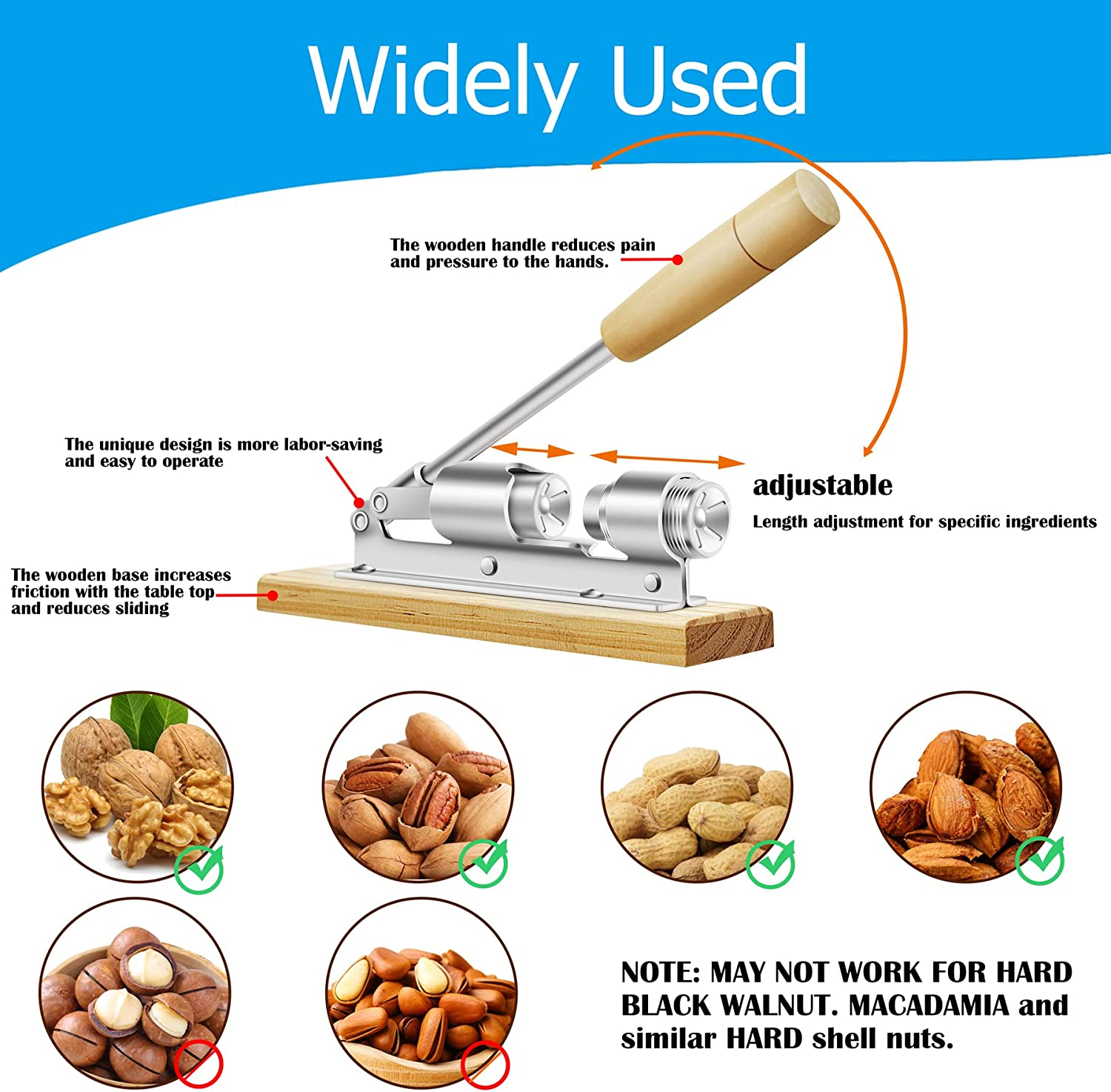 Nut Cracker Machine Splitter Tool Breaker Pecan Sheller Walnut Almond ...