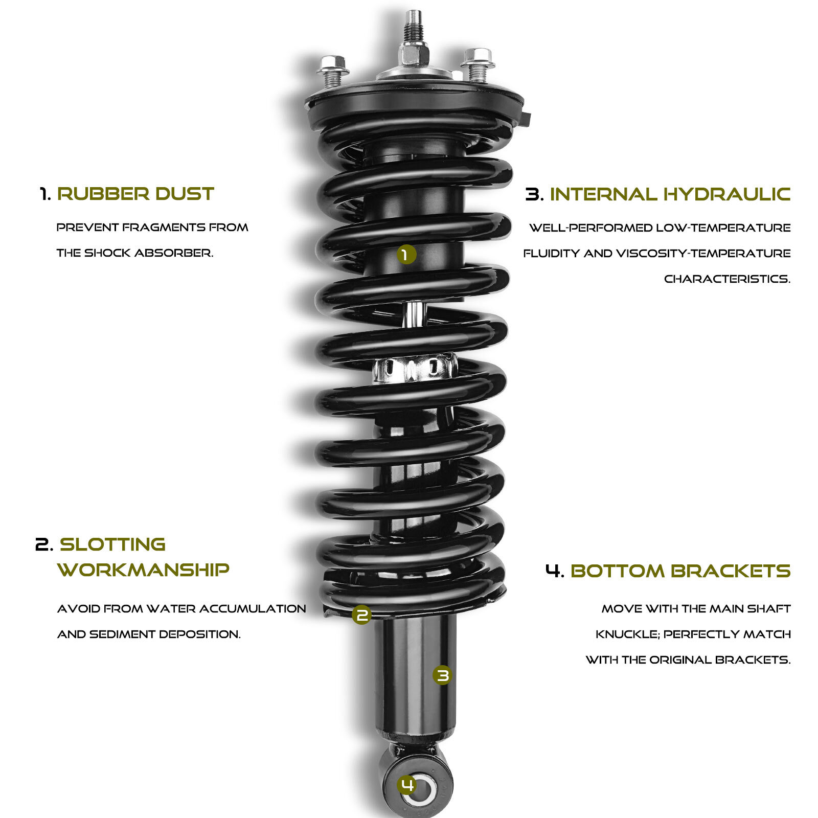 2x Complete Strut & Coil Spring Assembly for Chrysler Sebring 99-00 V6 ...